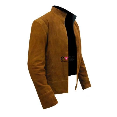 Merlin Colin Morgan Brown Suede Leather Jacket – cowleatherjackets.com