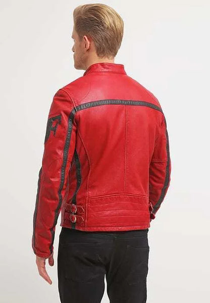 Red Motorcycle leather Bikers Jacket – cowleatherjackets.com